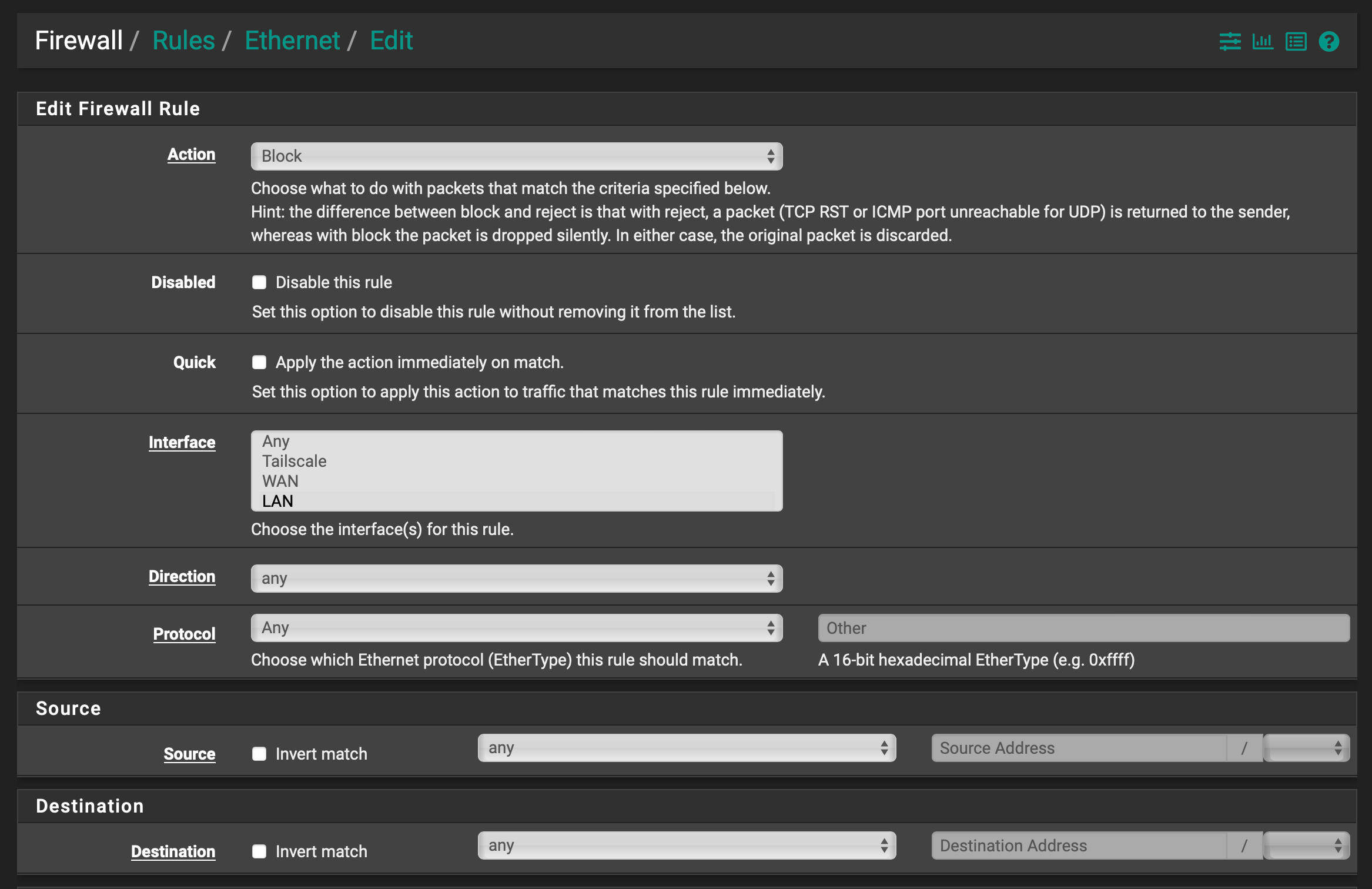 Ethernet Layer 2 rules and Schedules not working | Netgate Forum