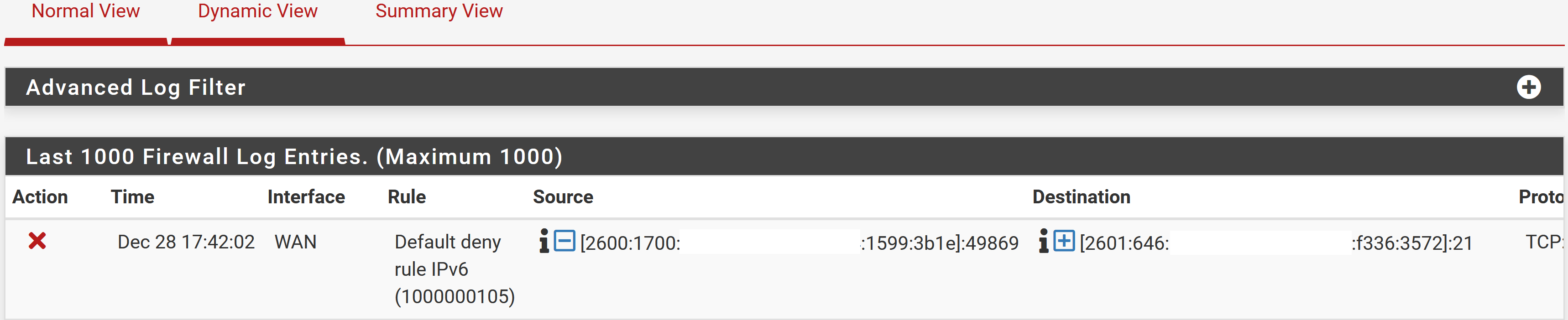 Default deny rule IPv6 (1000000105) - it's happening again! | Netgate Forum